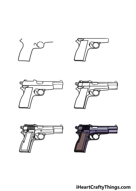 Guns Drawings Step By Step Gun Drawing Tutorial How To Draw Gun Step