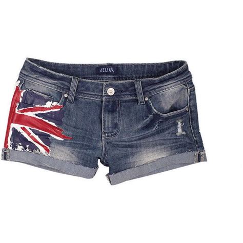British Flag Denim Short 62 Brl Liked On Polyvore Featuring Shorts