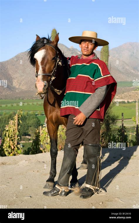 Huaso Wearing Chupalla Hat Don Maximiano Estate Vina Errazuriz Winery