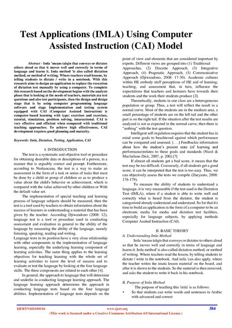 Test Applications Using Computer Assisted Ijertv6is100116 Ijert 384