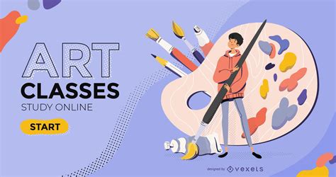 Art Classes Slider Template Vector Download