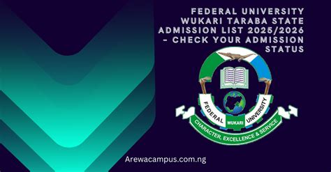 Federal University Wukari Taraba State Admission List 2025 2026 Check