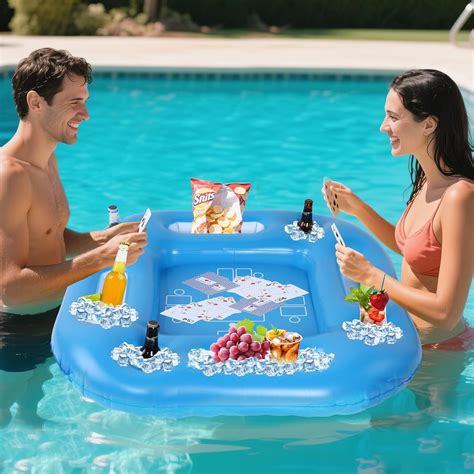 38 Inch Floating Drink Holder For Pool Inflatable Floating Card Table