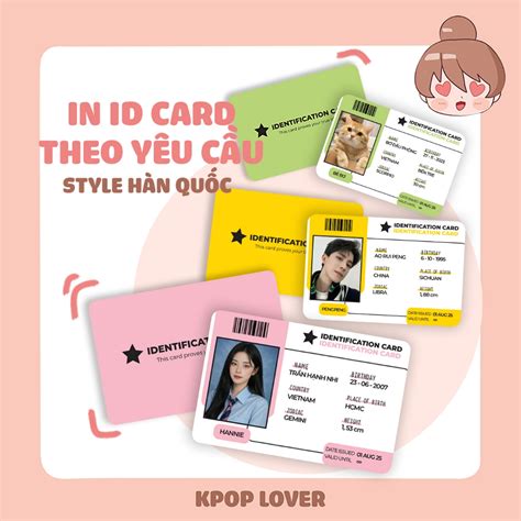 Kpop Lover In Id Card Style Hàn Quốc Card Giấy Có Kèm Sleeve Bọc