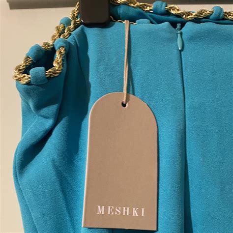 Meshki Aquamarine Bandeau Chain Dress Meshki Depop
