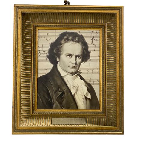 Beautifully Framed Ludwig Van Beetoven Portrait With Engraved Plaque 52 Cm X 61 Cm Stylish