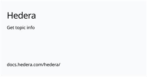 Get Topic Info Hedera
