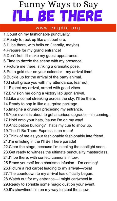 30 Funny Ways To Say Ill Be There Engdic
