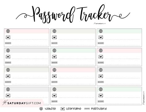 Password Tracker Printable 15 Cute And Free Password Keepers