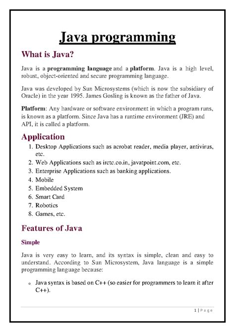 Java Complete Notes Java 101 For Beginners Studocu