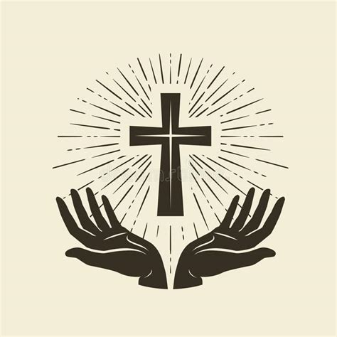 Christianity Symbol Of Jesus Christ Cross Worship Logo Vintage