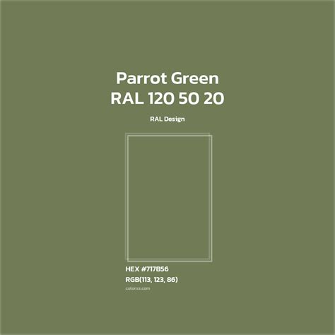 Ral 120 50 20 Parrot Green Complementary Or Opposite Color Name And Code 717b56