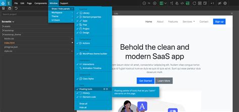 Bootstrap Floating Tools Pinegrow Web Editor