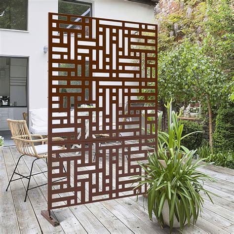 Decorative Privacy Panels Free Standing Metal Outdoor Privacy Screen