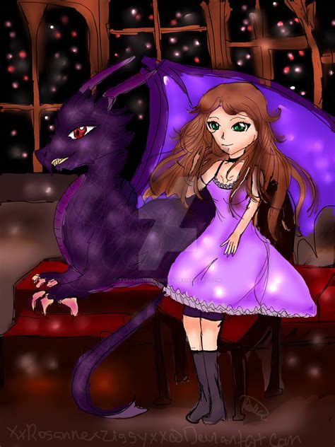 Girl And Dragon Finished By Xxrosannexziggyxx On Deviantart