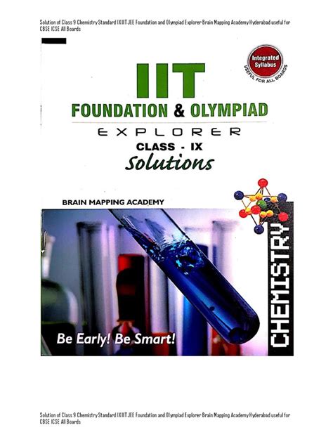 Solution Of Class 9 Chemistry Standard Ix Iit Jee Foundation And