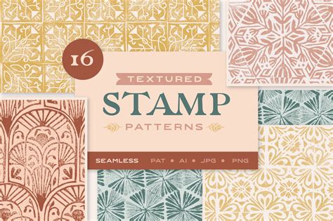 Textured Stamp Patterns Graphic Patterns ~ Creative Market