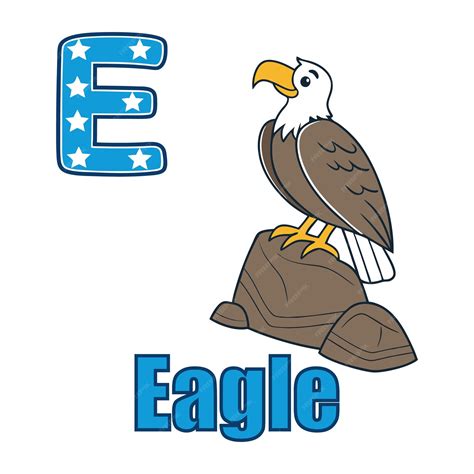 E Es Para Eagle Majestic Ilustración Para Aprendizaje Preescolar Con