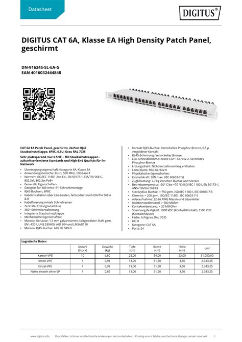 Digitus Dn 91624s Sl Ea Patch Panel Installation Guide