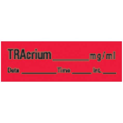 Precision Dynamics Formerly Pdc Timemed An 95 Tracrium Syringe Labels