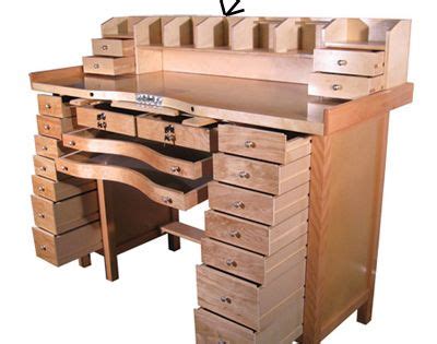 Hardwood Constructed Jewelers Workbench With 16 Spacious Storage