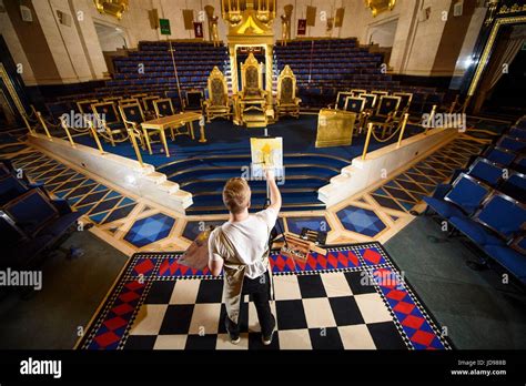 Artist Jacques Viljoen Pictured Working In Freemasons Hall In Central London Viljoen Is The