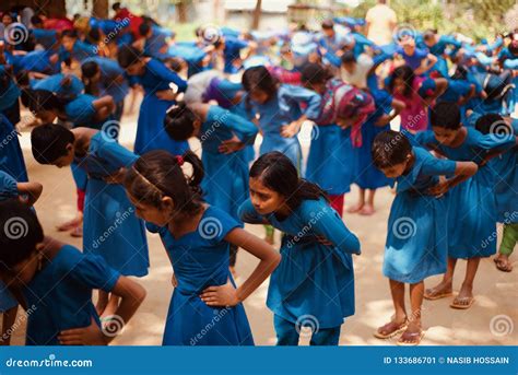 Young Girls Standing In An Assembly Unique Photo Editorial Photo