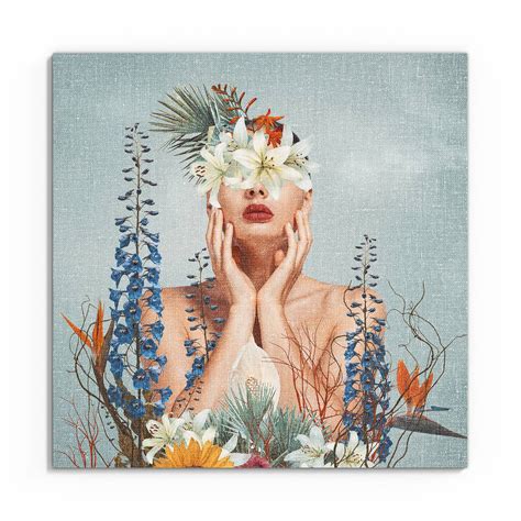 Nude Woman With Flowers Canvas Art Free Shipping Floating Effect
