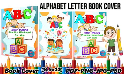 Alphabet Letter Tracing Book Cover Graphic By Tabbai Design · Creative Fabrica