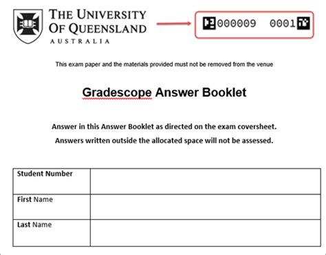 Gradescope Exam Answer Booklet Formatting Original Elearning University Of Queensland