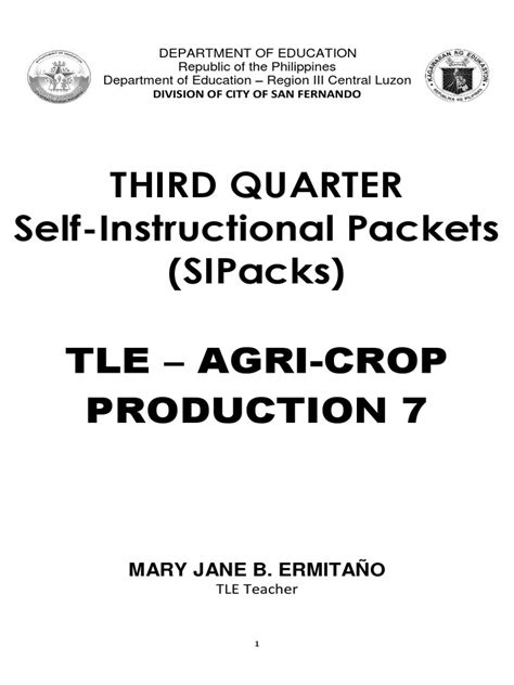 Qa Tle Agri Crop 7 Q3 Week 1 6 Booklet Type Pdf Pdf Area