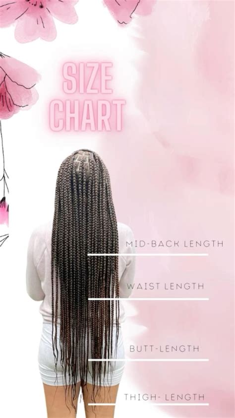 Knotless Braids Length Chart💗💗 Follow On Instagram For More Stylesbylali Box Braids Prices