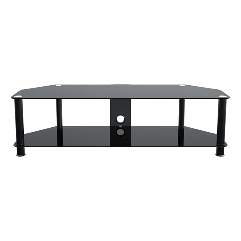 Kst140bbcm Glass Corner Tv Stand With Cable Management Mahara Home