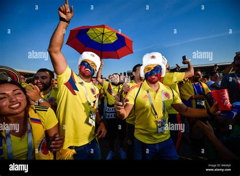 Colombian Fans Are Dressed Up As They Gather Outside The Kazan Arena