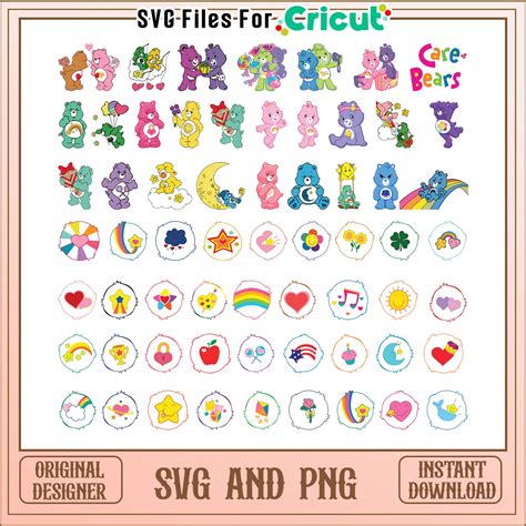 Care Bears Cartoon Characters Bundle Svg Care Bear Character Svg Svg