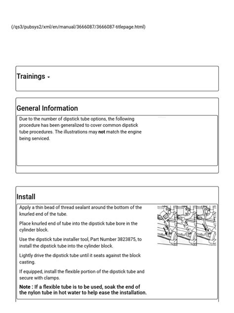 Dipstick Tube Installation Guide Pdf
