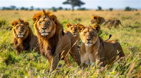 El Orgullo De Los Leones En Su Hábitat Natural En Las Llanuras De La