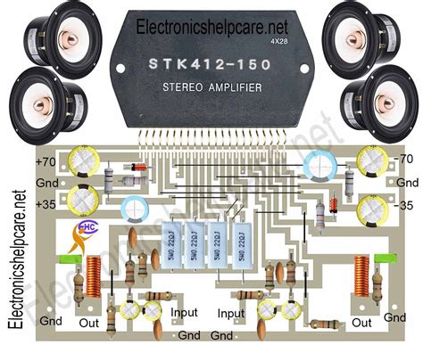 Amplifier Circuit Board Using Stk412 150 Electronics Help Care