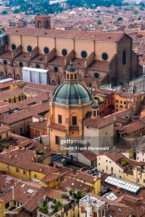 Aerial View Of The Roofs Of The Medieval City Of Bologna Seen From