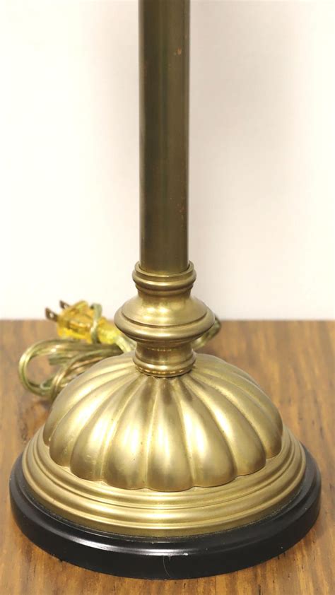 Vintage Brass Traditional Candlestick Table Lamps Pair For Sale At 1stdibs