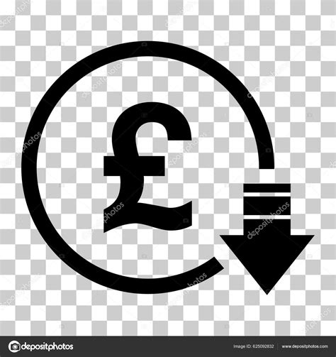 Cost Reduction Decrease Pound Icon Vector Symbol Isolated Background