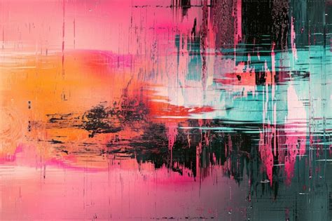 Premium Photo Glitch Art Exhibiting Digital Distortions And Visual Anomalies