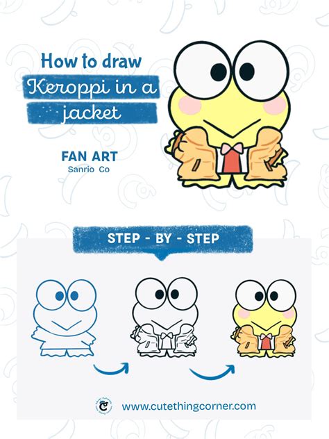 How To Draw Keroppi In A Jacket Step By Step