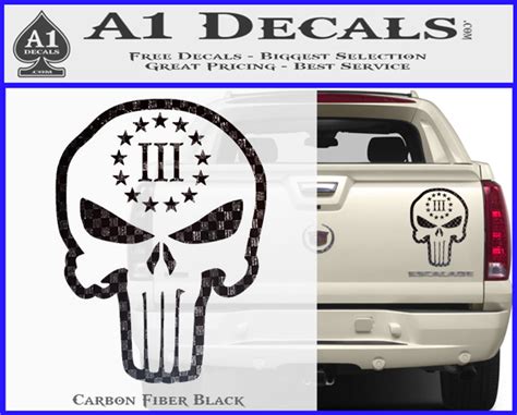 3 Percenter Skull Decal Sticker Do A1 Decals