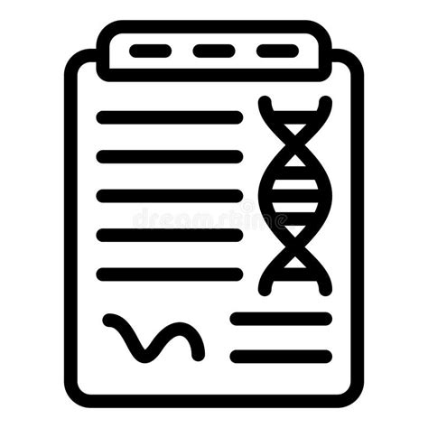 Dna Test Document Line Icon Genetic Research Concept Vector Graphics Stock Vector