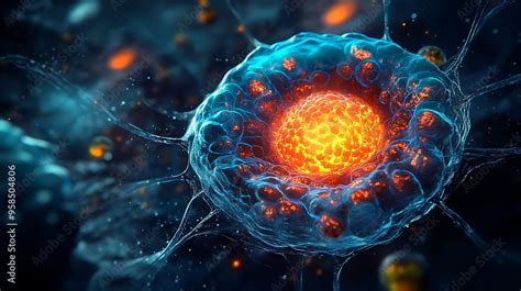 Magnified Digital Artwork Of A Single Cell Organism Highlighting Its