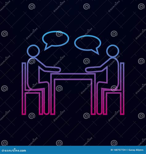 People Sitting Around The Table Talking Line Nolan Icon Simple Thin Line Outline Vector Of
