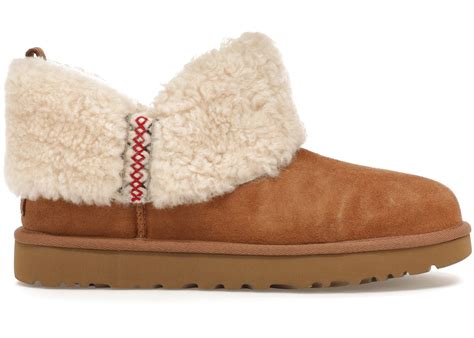 Ugg Classic Ultra Mini Boot Heritage Braid Chestnut Womens 1151750