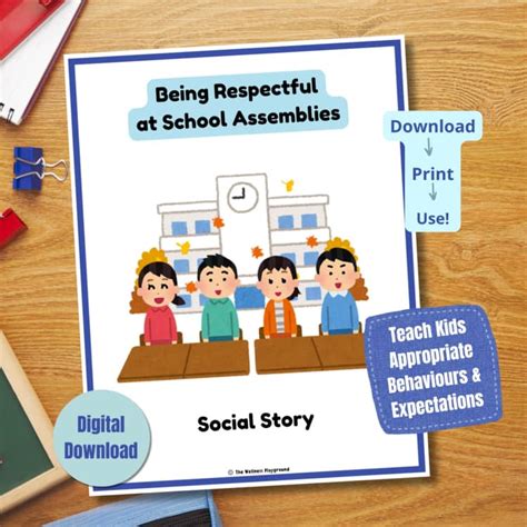 Respectful Behavior At School Assemblies Social Story Assembly Rules