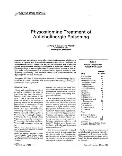 Pdf Physostigmine Treatment Of Anticholinergic Poisoning Dokumentips